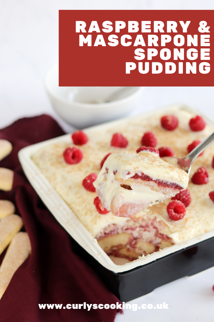 Raspberry & Mascarpone Sponge Pudding – Curly's Cooking