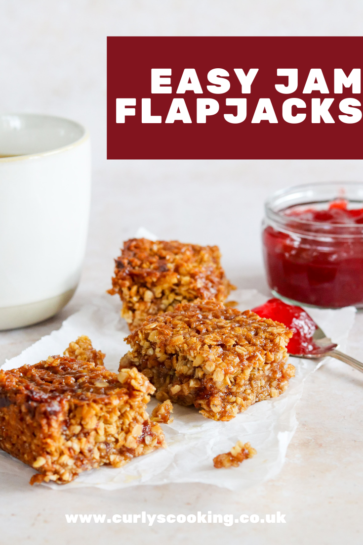 Easy Jam Flapjacks – Curly's Cooking