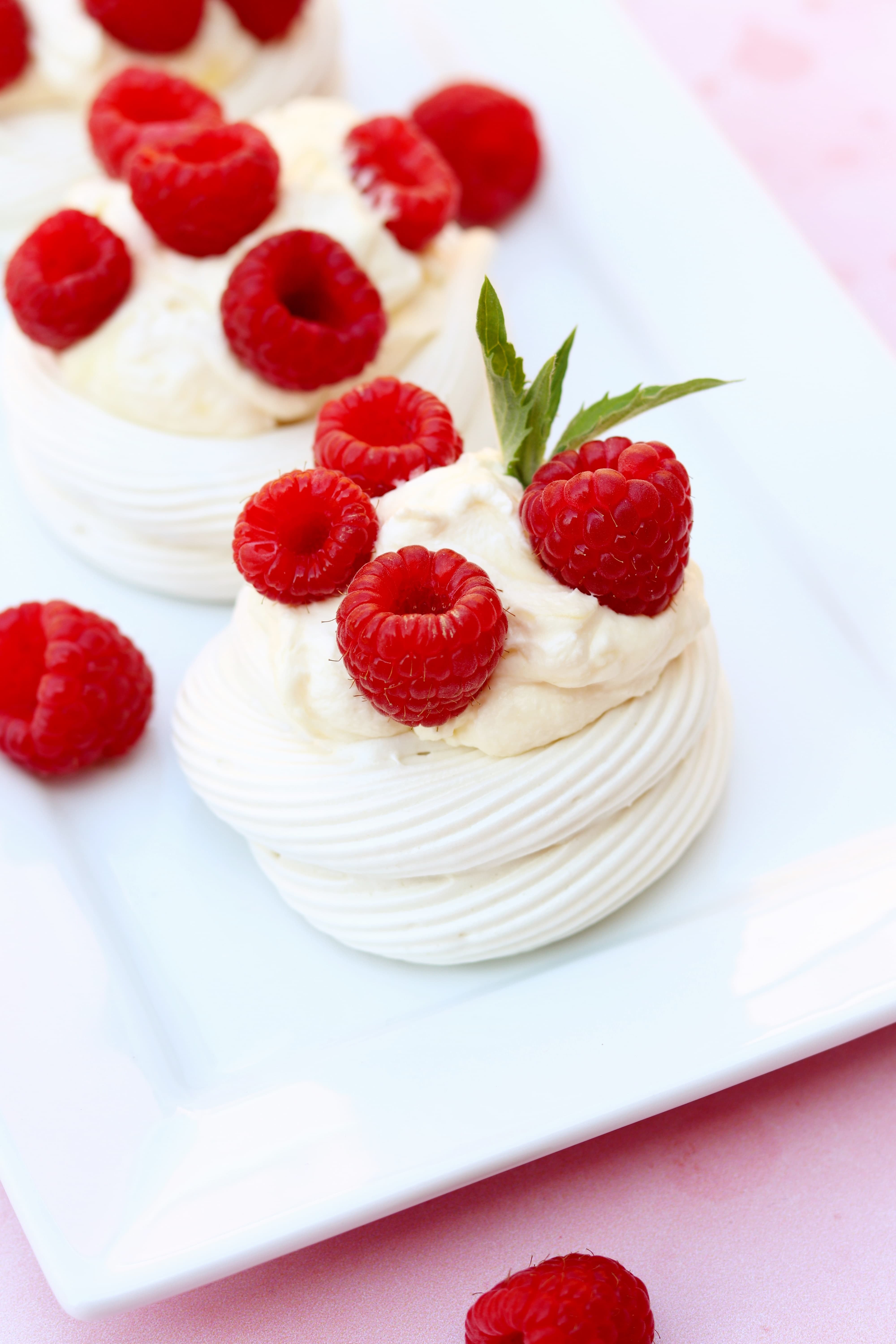Raspberry & Lemon Curd Meringue Nests – Curly's Cooking