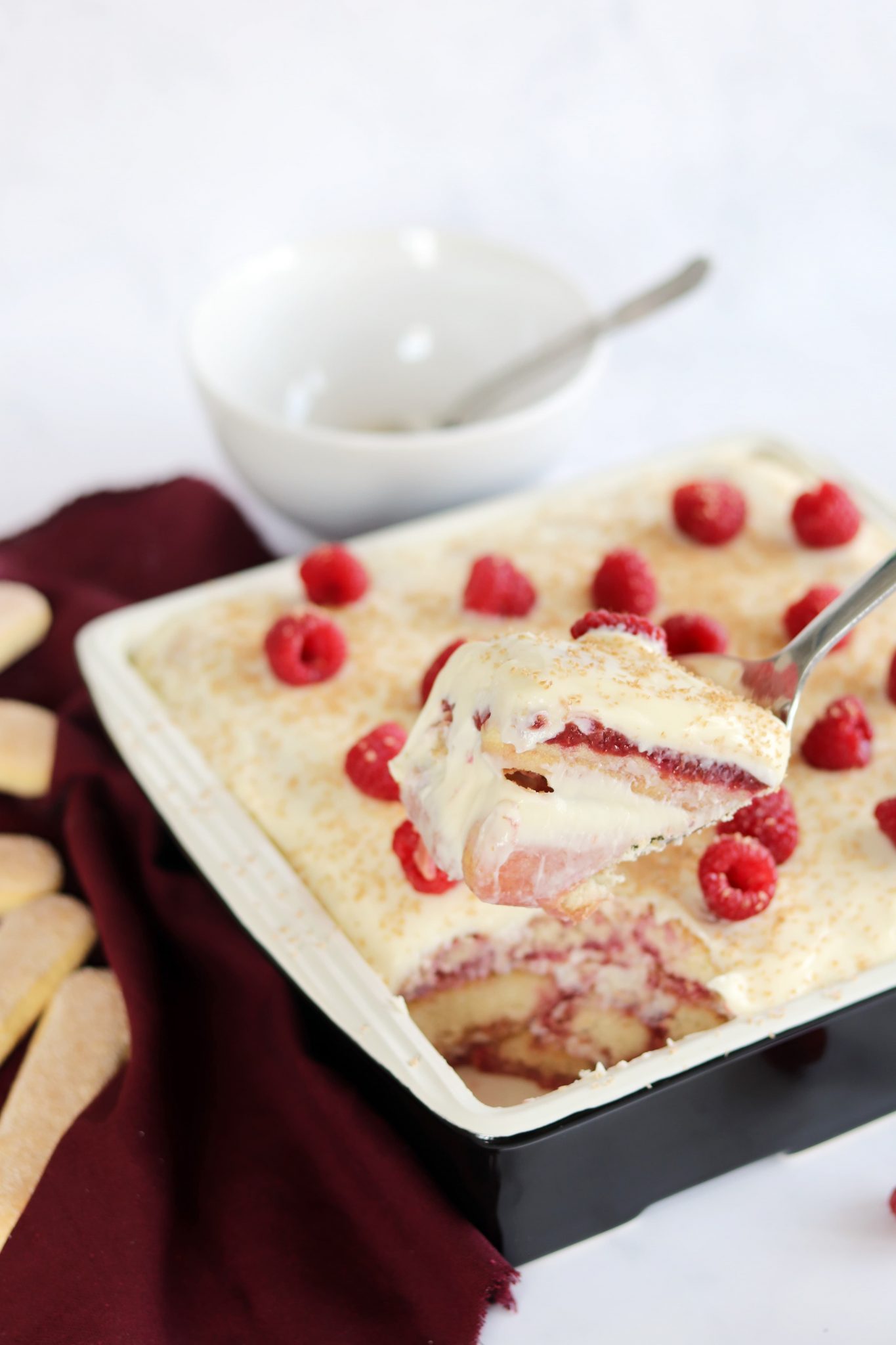 Raspberry & Mascarpone Sponge Pudding – Curly's Cooking