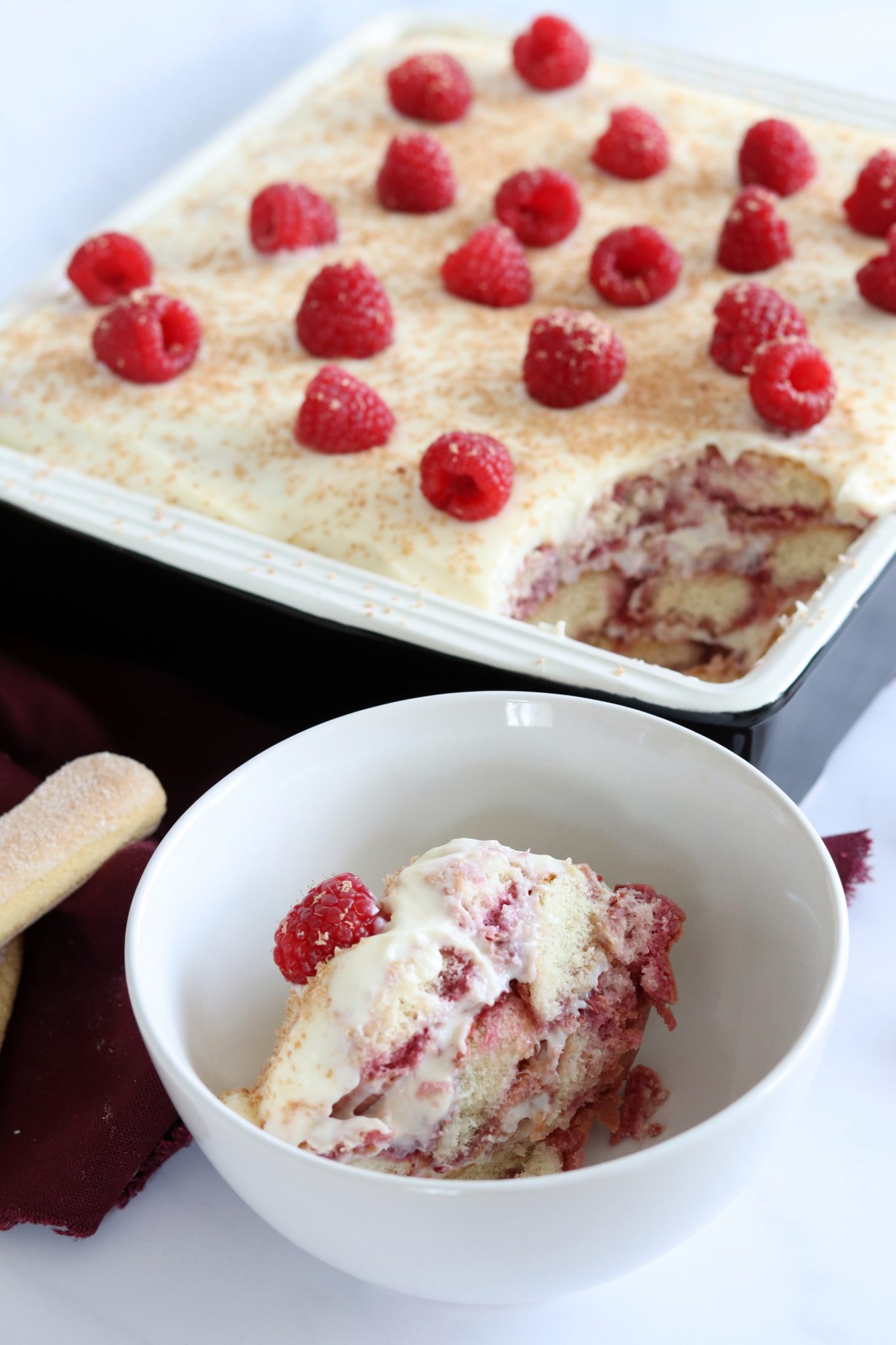 Raspberry & Mascarpone Sponge Pudding – Curly's Cooking