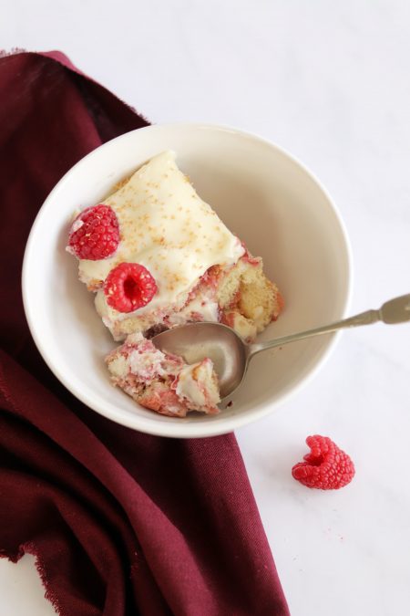 Raspberry & Mascarpone Sponge Pudding – Curly's Cooking