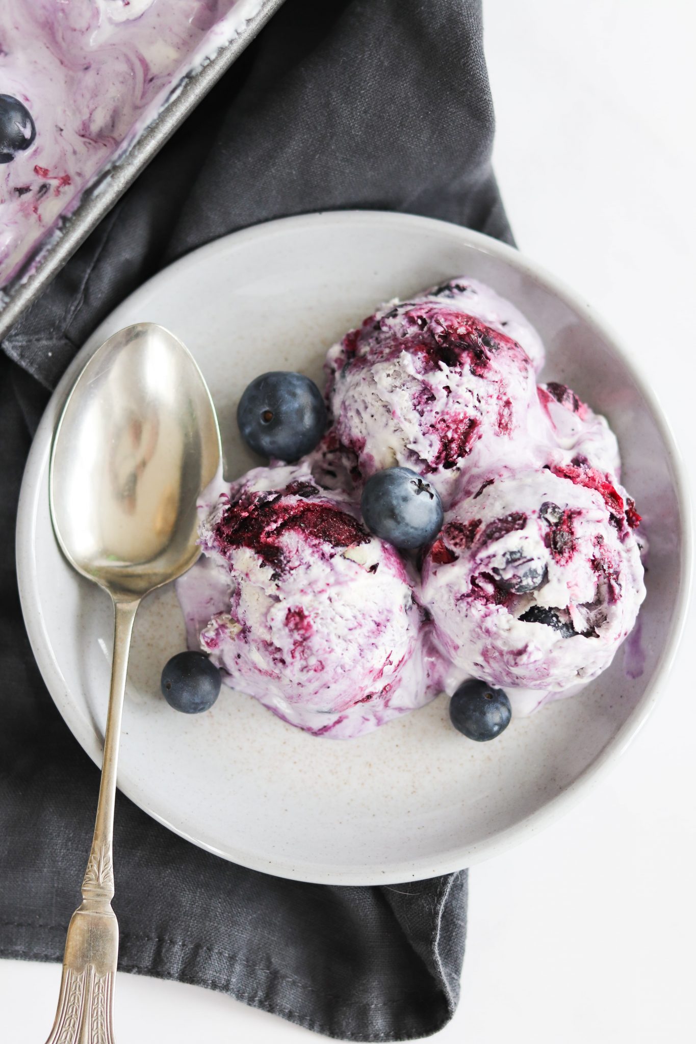 Blueberry Swirl Ice Cream (No Churn) – Curly's Cooking