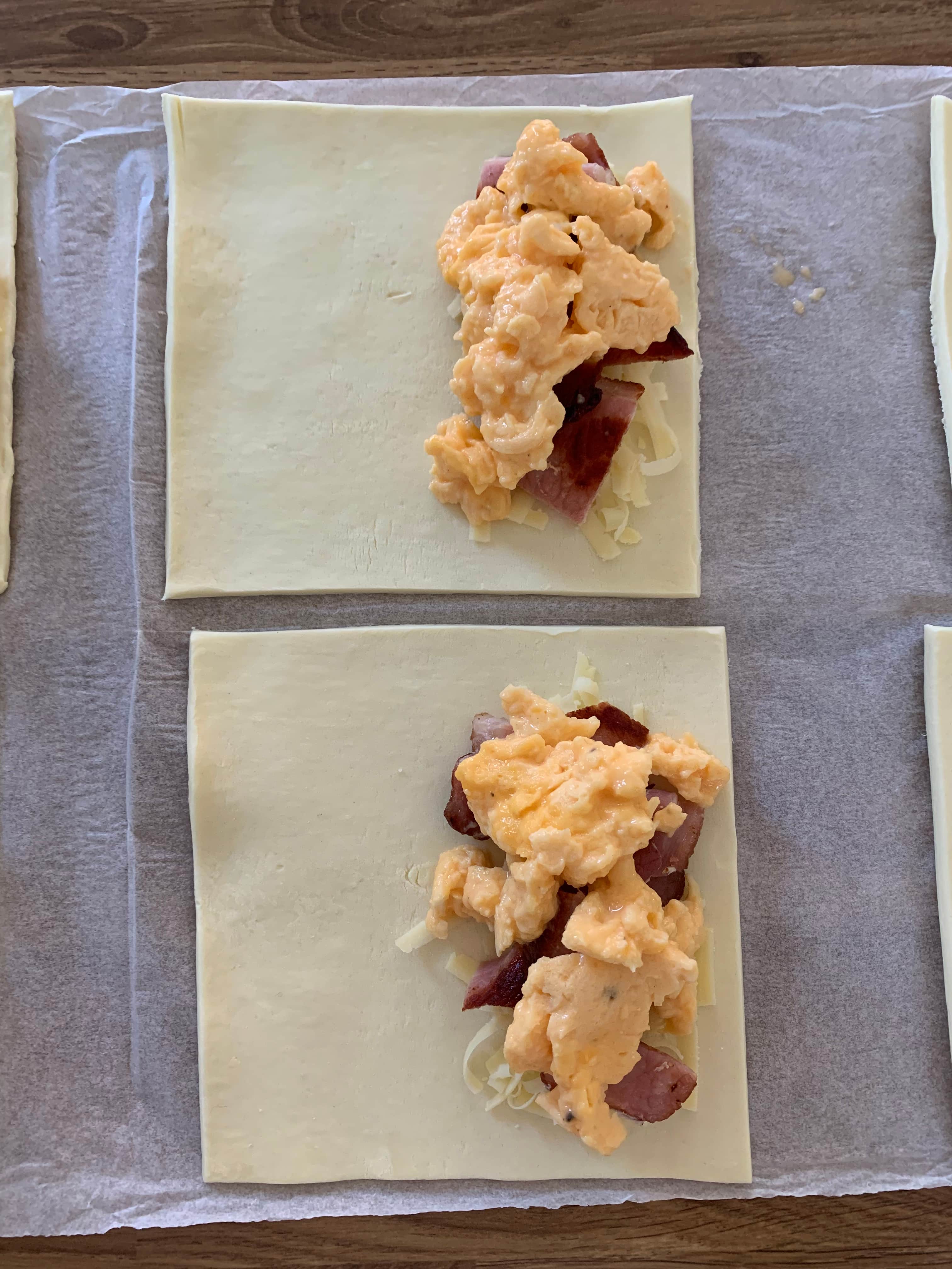 Egg & Bacon Puff Pastries – Curly's Cooking