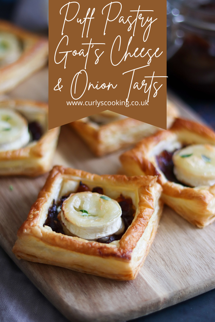 Puff Pastry Goat's Cheese & Onion Tarts – Curly's Cooking