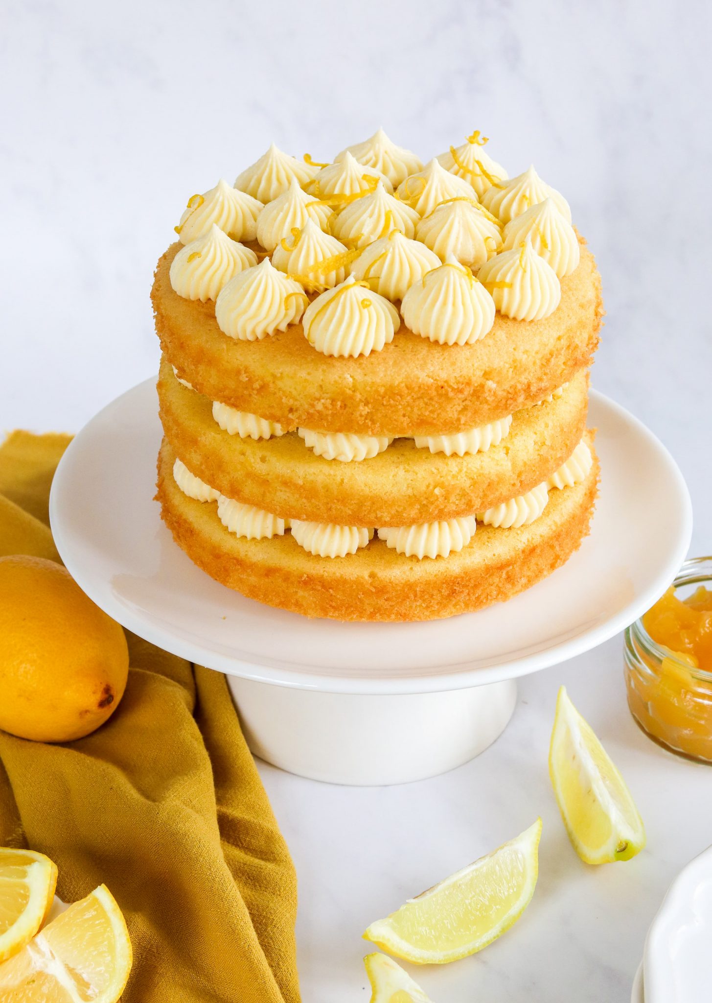 Three Layer Lemon Cake – Curly's Cooking
