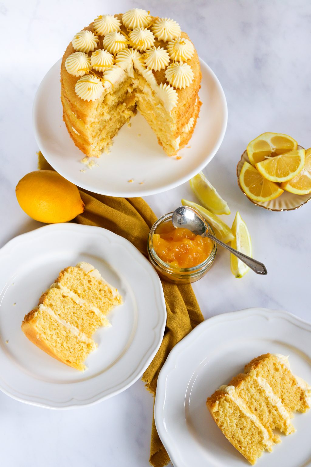 Three Layer Lemon Cake – Curly's Cooking