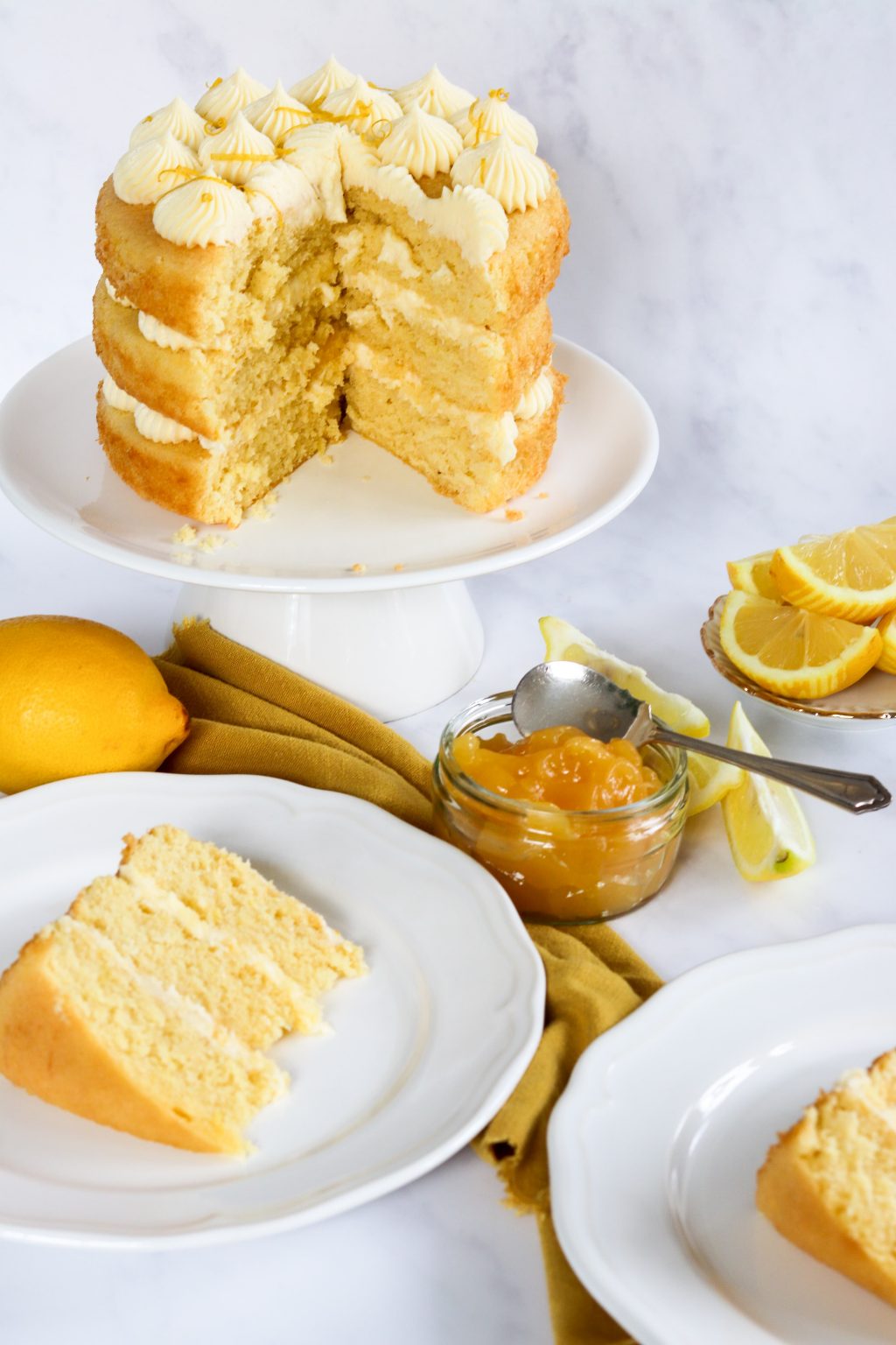 Three Layer Lemon Cake – Curly's Cooking