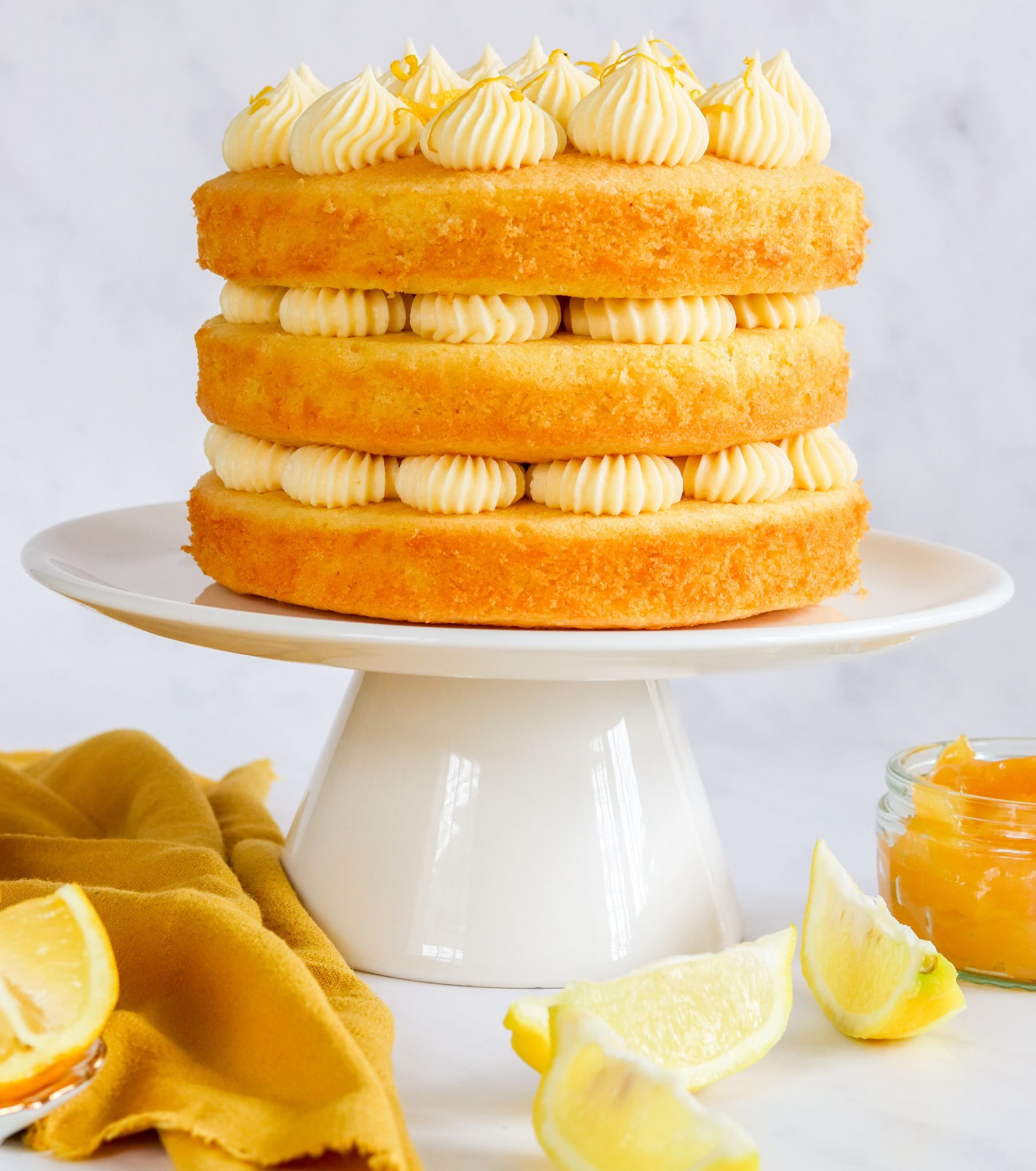 Three Layer Lemon Cake – Curly's Cooking