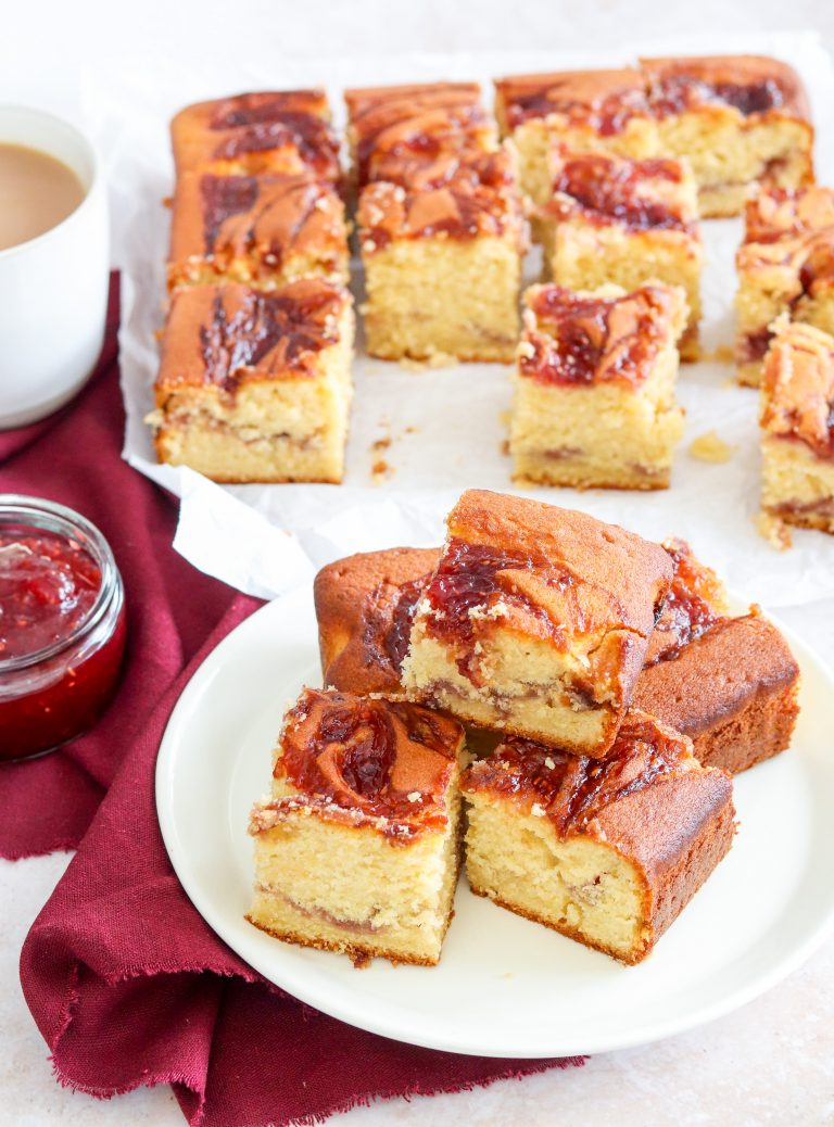 Raspberry Jam Swirl Cake – Curly's Cooking