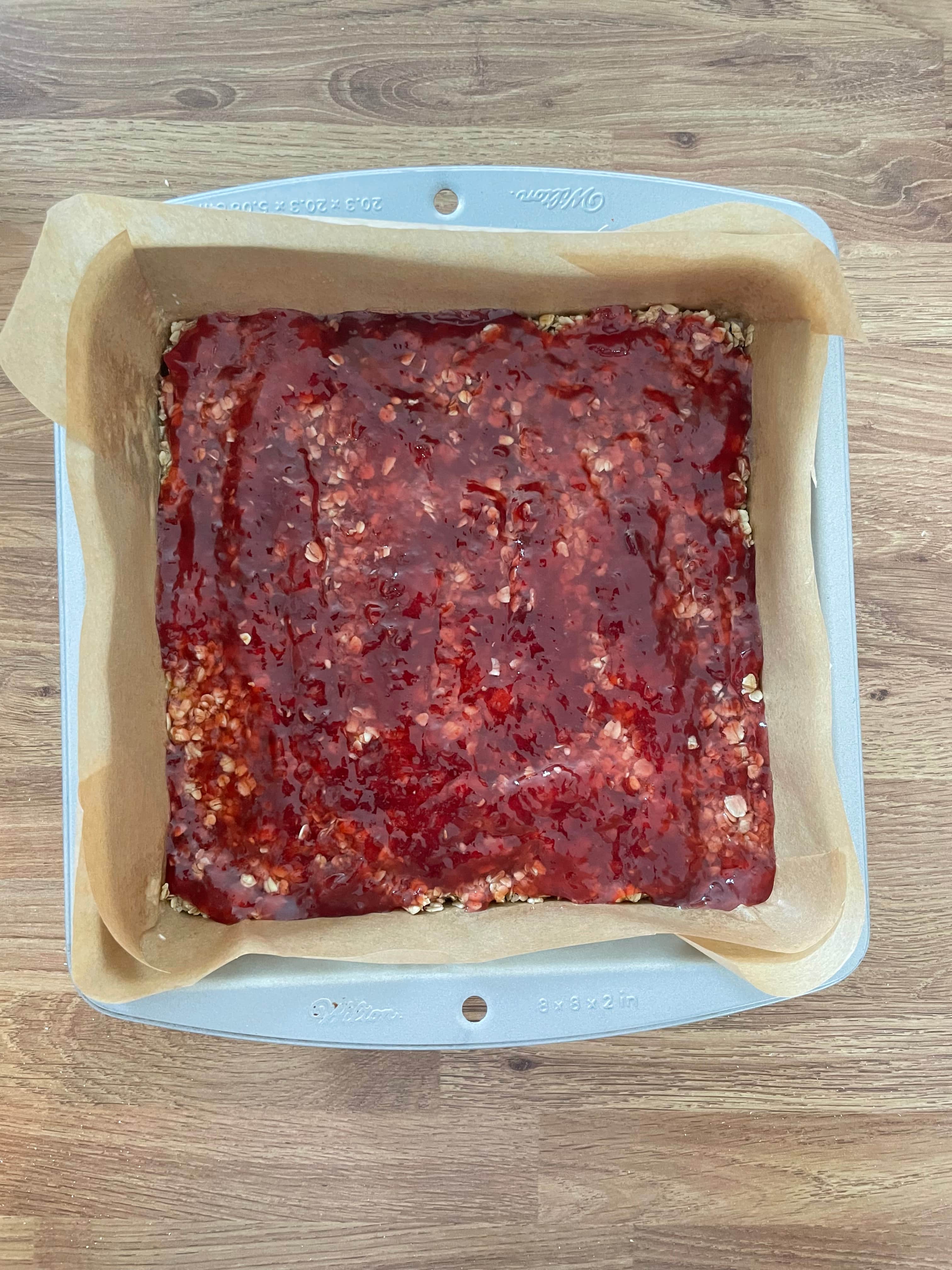 Easy Jam Flapjacks – Curly's Cooking