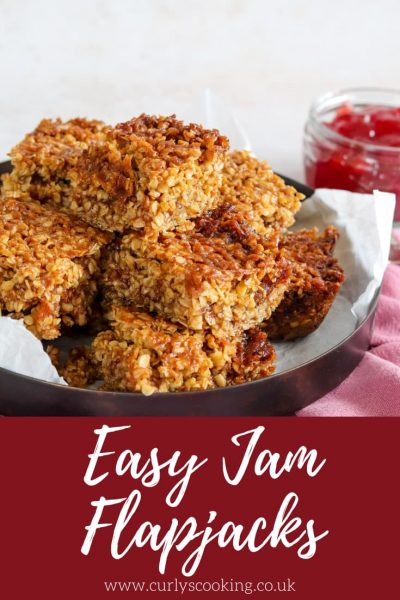 Easy Jam Flapjacks – Curly's Cooking