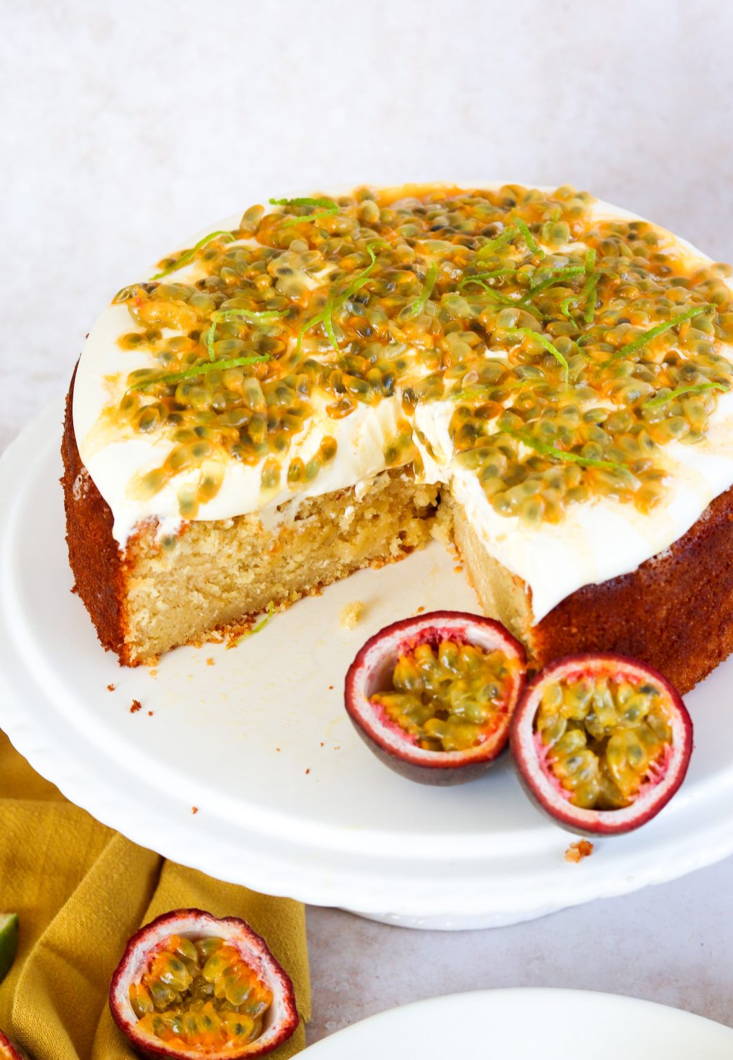 Passion Fruit Cake with Fresh Cream – Curly's Cooking