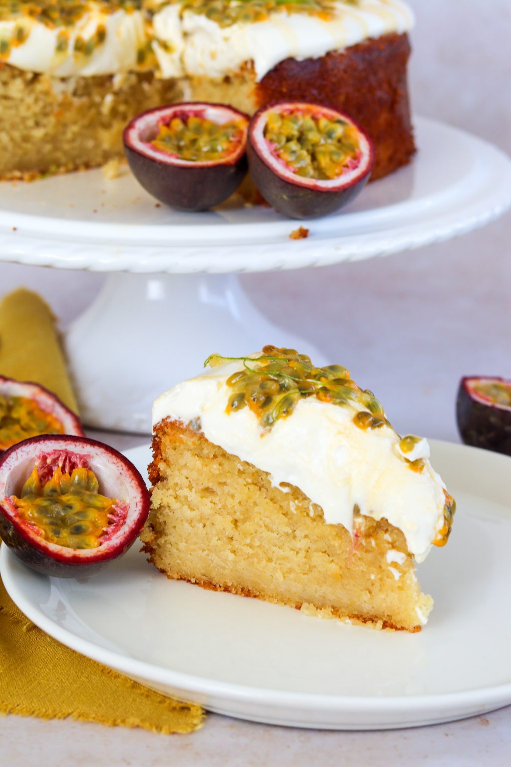 Passion Fruit Cake with Fresh Cream – Curly's Cooking