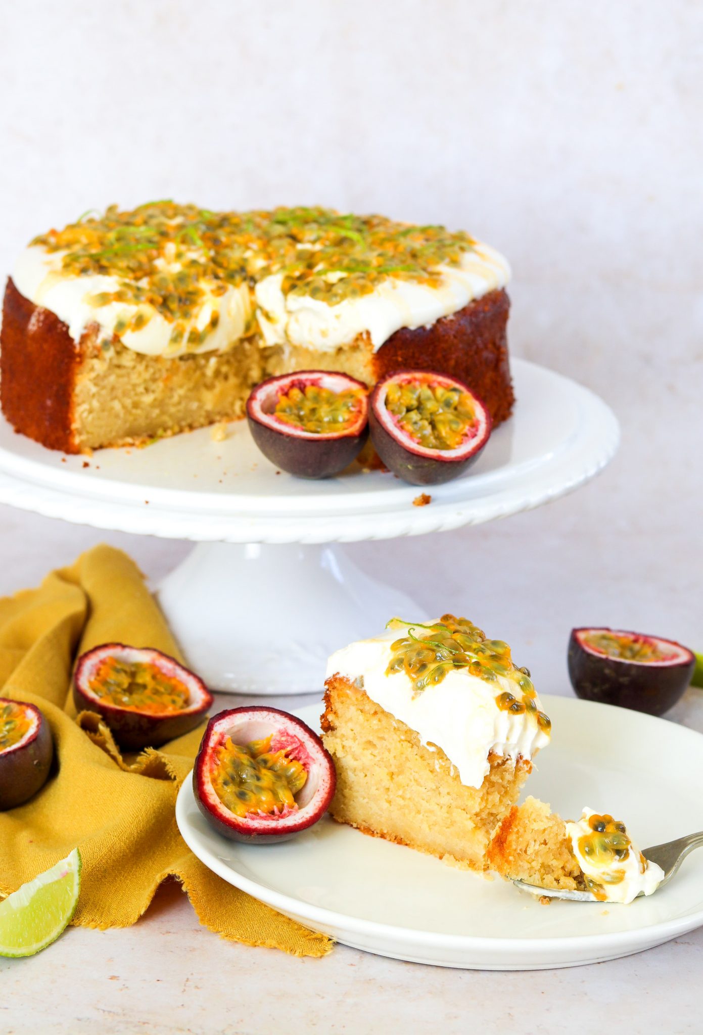 Passion Fruit Cake with Fresh Cream – Curly's Cooking