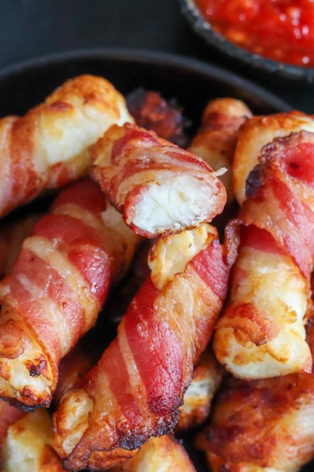 Bacon Wrapped Halloumi (Air Fryer or Oven) – Curly's Cooking