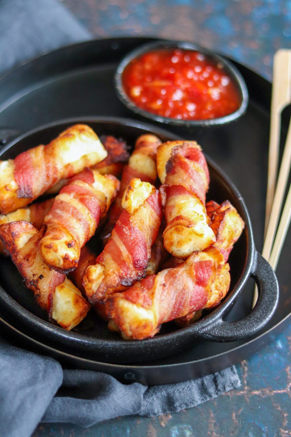 Bacon Wrapped Halloumi (Air Fryer or Oven) – Curly's Cooking