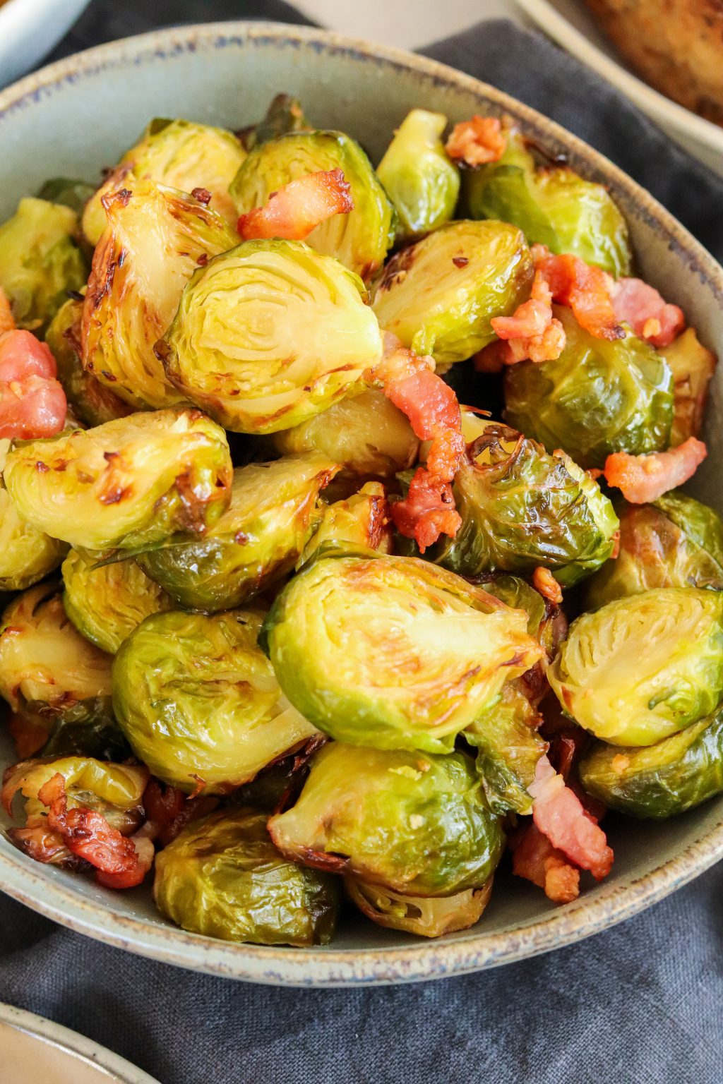 Air Fryer Brussels Sprouts with Bacon – Curly's Cooking