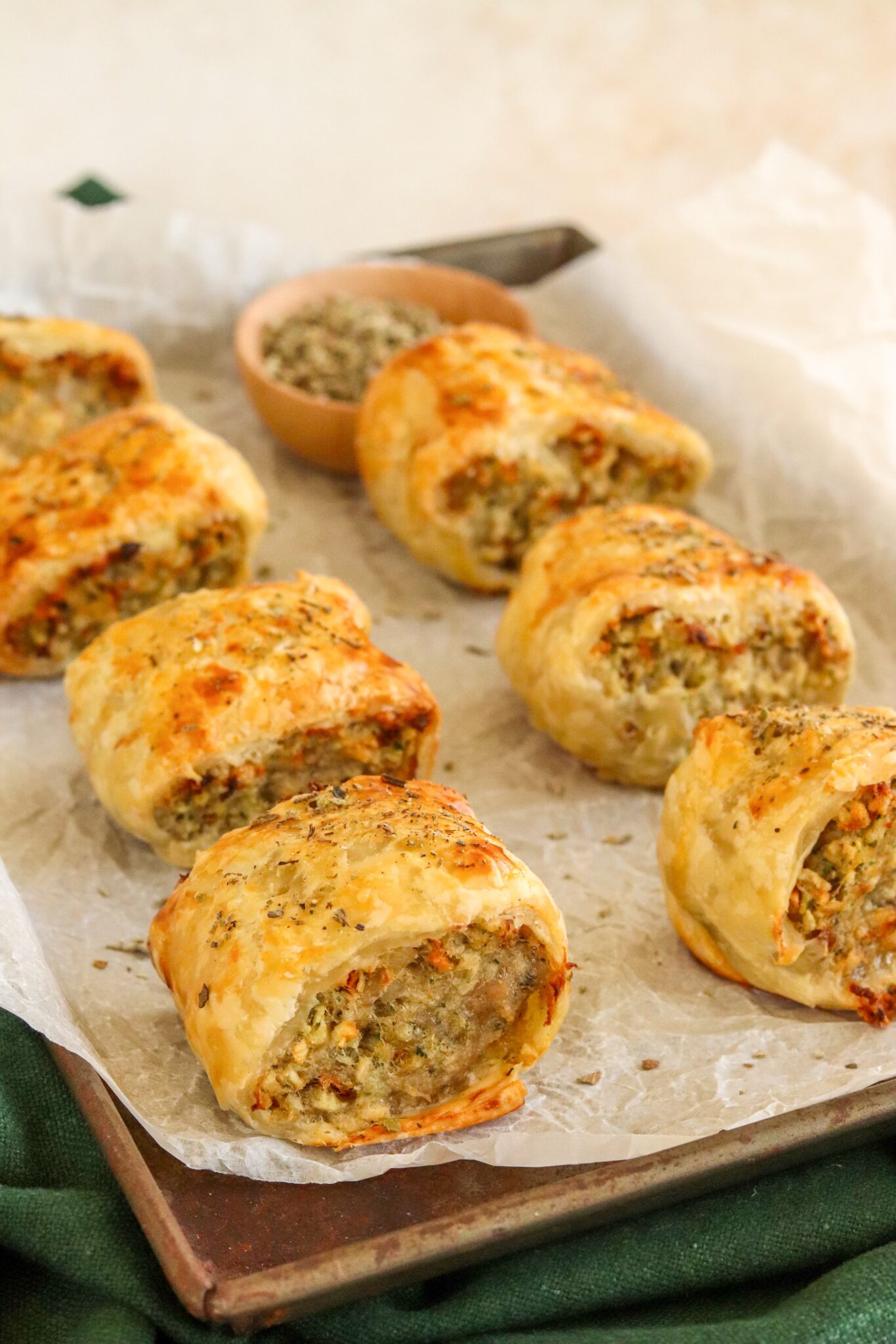 Pork & Stuffing Sausage Rolls – Curly's Cooking