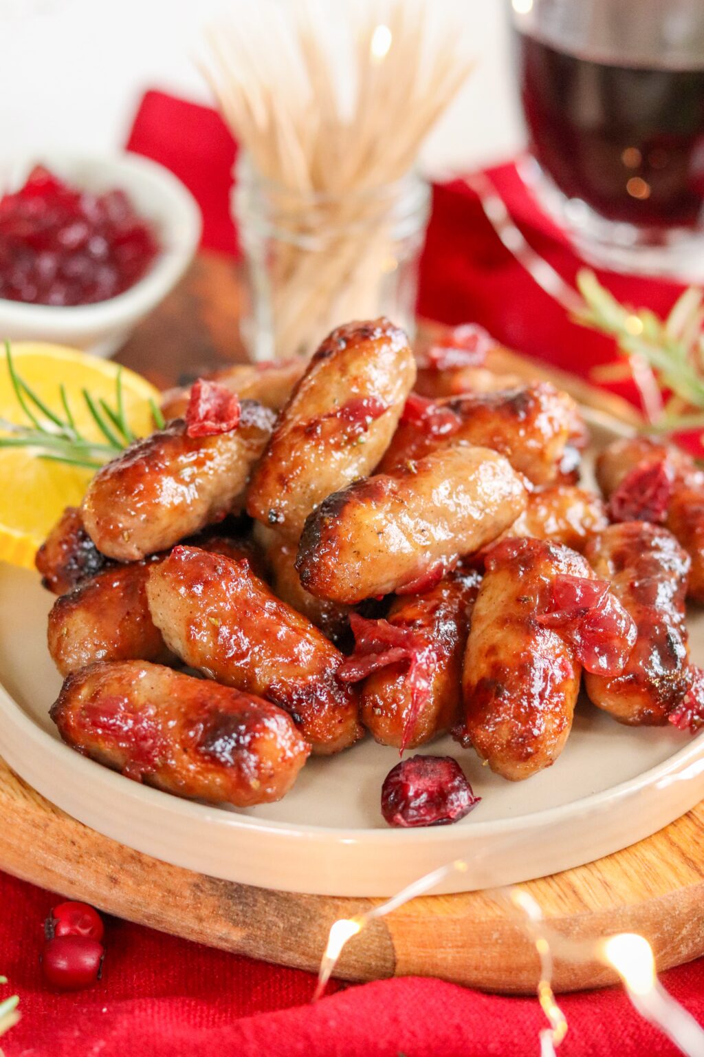 Sticky Cranberry Cocktail Sausages – Curly's Cooking