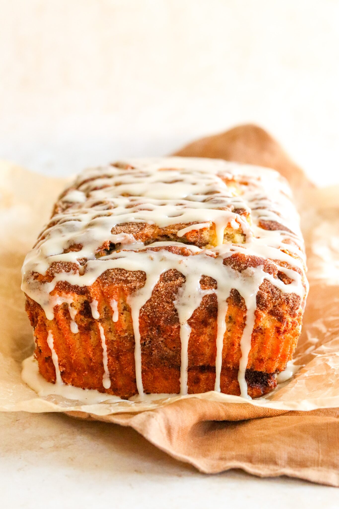Cinnamon Swirl Loaf Cake with Vanilla Icing – Curly's Cooking