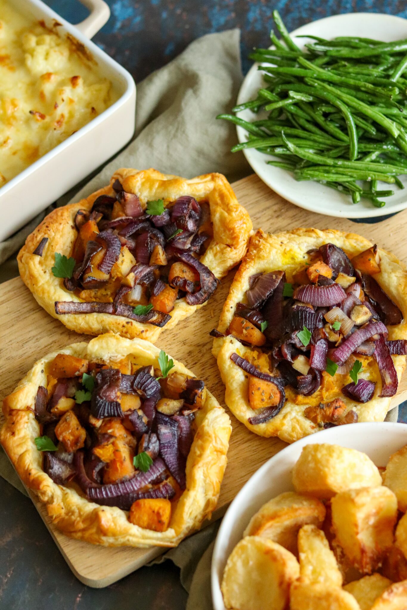 Festive Vegetarian Galettes with Squash, Red Onion & Chestnuts – Curly ...
